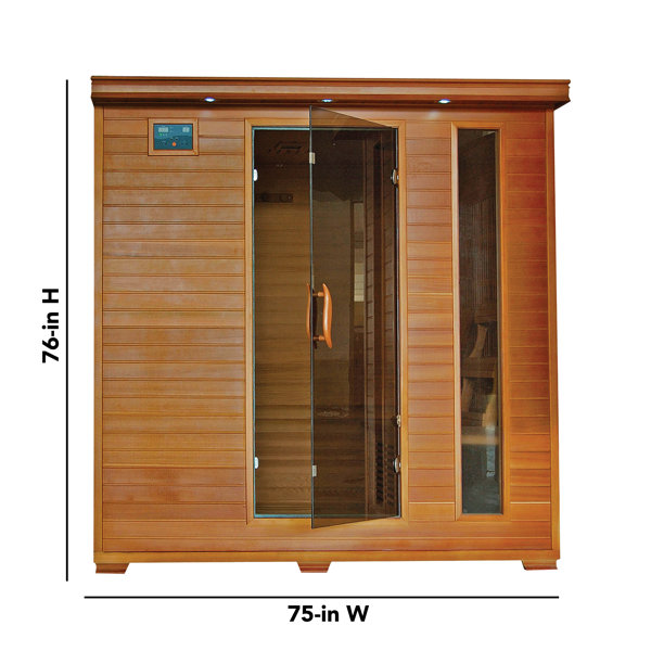 Heatwave 6-Person Cedar Infrared Sauna with 10 Carbon Heaters | Wayfair
